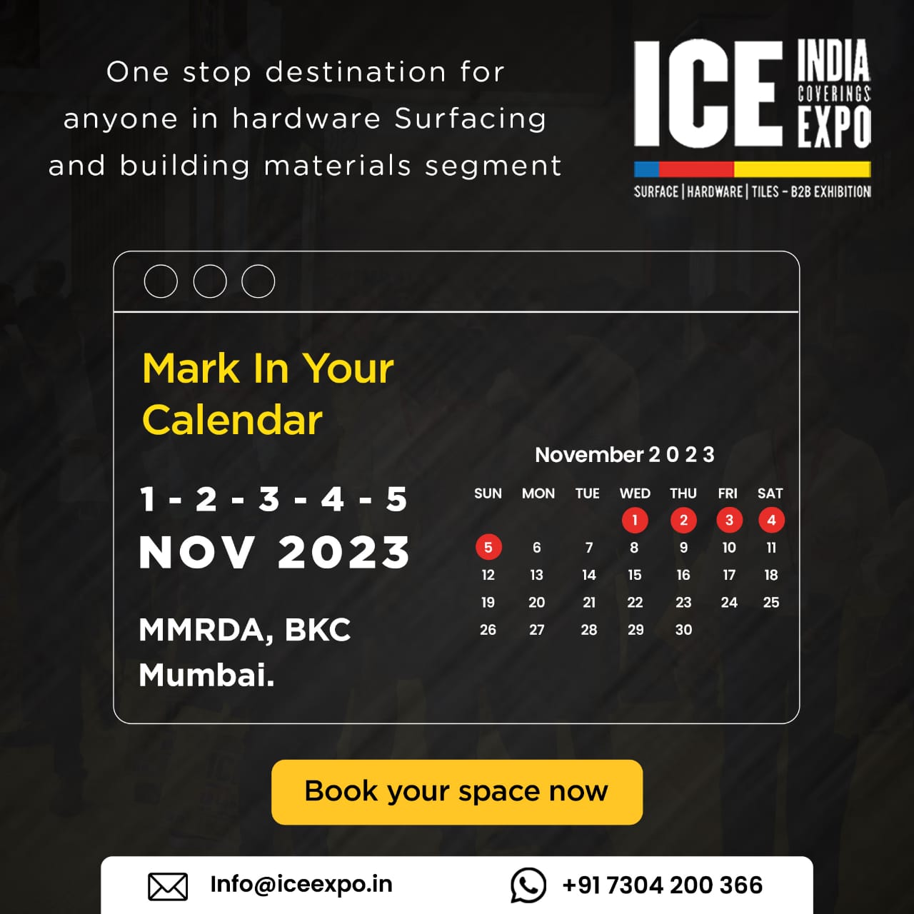 ICE 2023 - INDIA COVERINGS EXPO - 2023年11月 | 世界の見本市データベース（J-messe) - ジェトロ